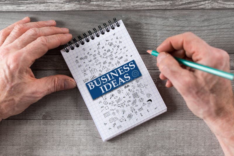 Business Ideas Concept on a Notepad Stock Photo - Image of drawing ...