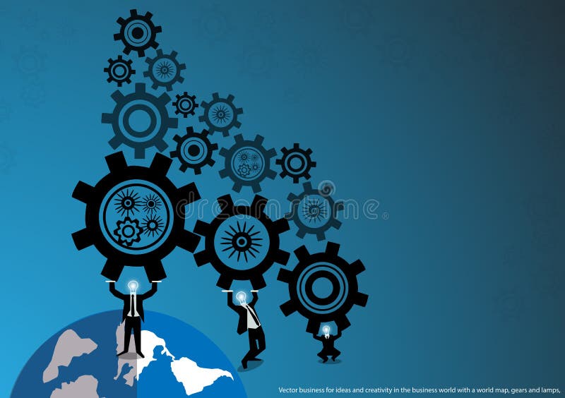 Vector Business for Ideas and Creativity in the Business World with a ...