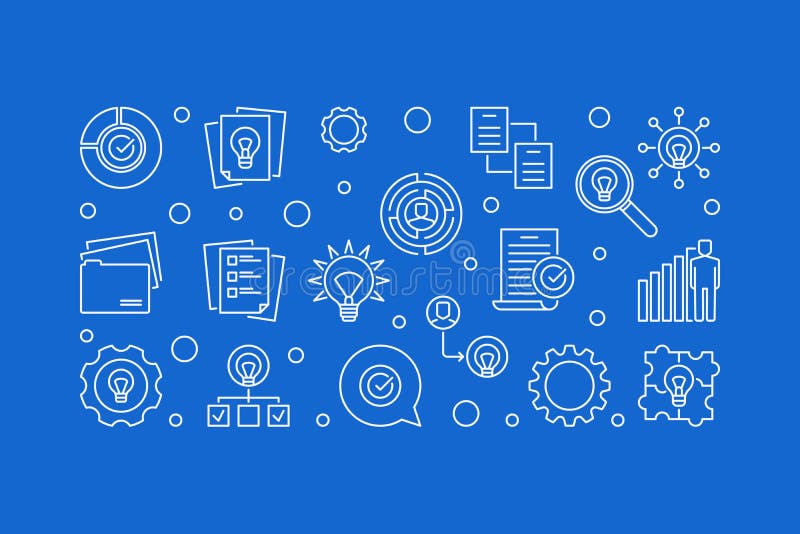 Business Ideas Vector Creative Illustration in Outline Style Stock ...