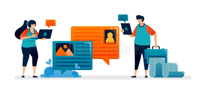 Business Illustration of Comments and Feedback on Reviewing Corporate ...