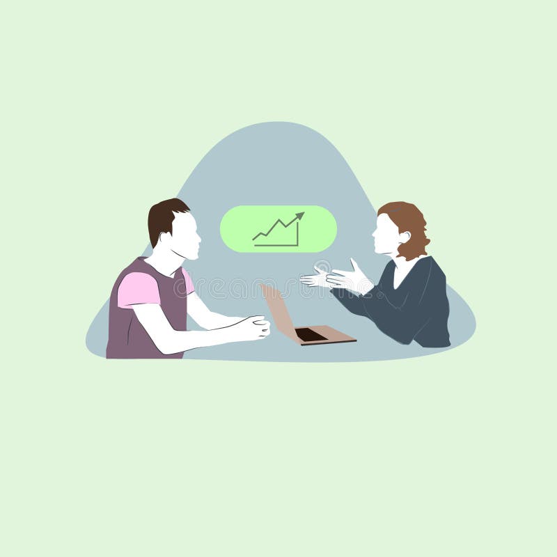 Daily Business Illustration with People Talking Stock Vector ...
