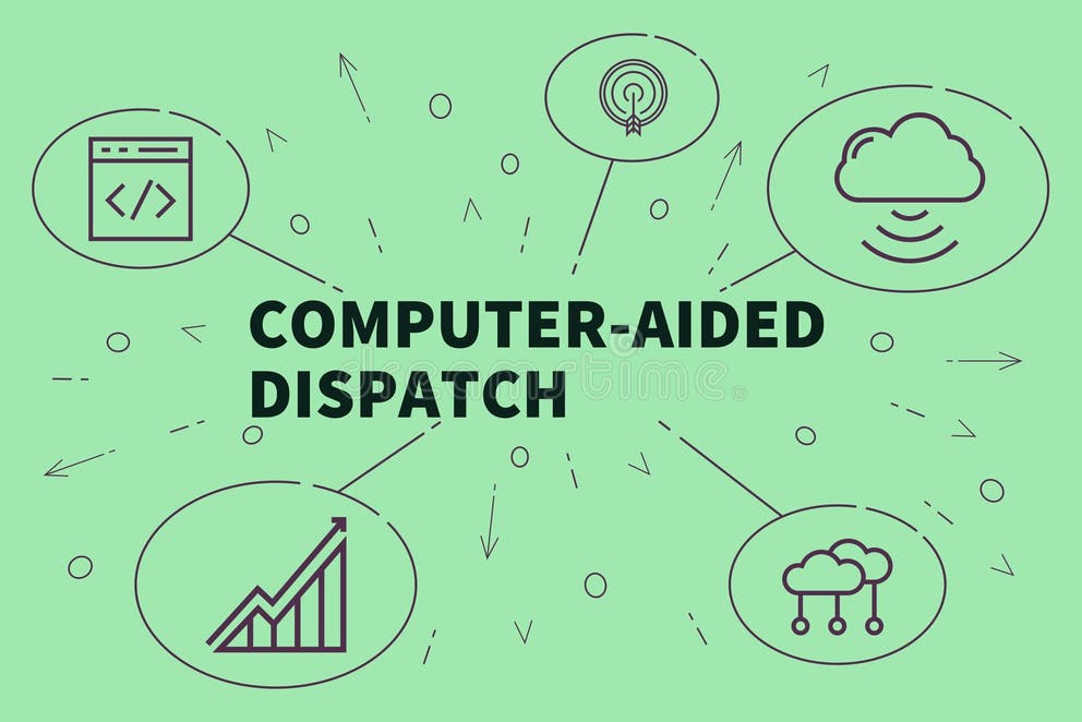 Business Illustration Showing the Concept of Computer-aided Dispatch ...