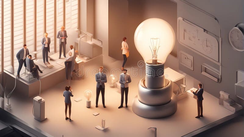 Business Illustration. Small People Characters Develop Creative ...