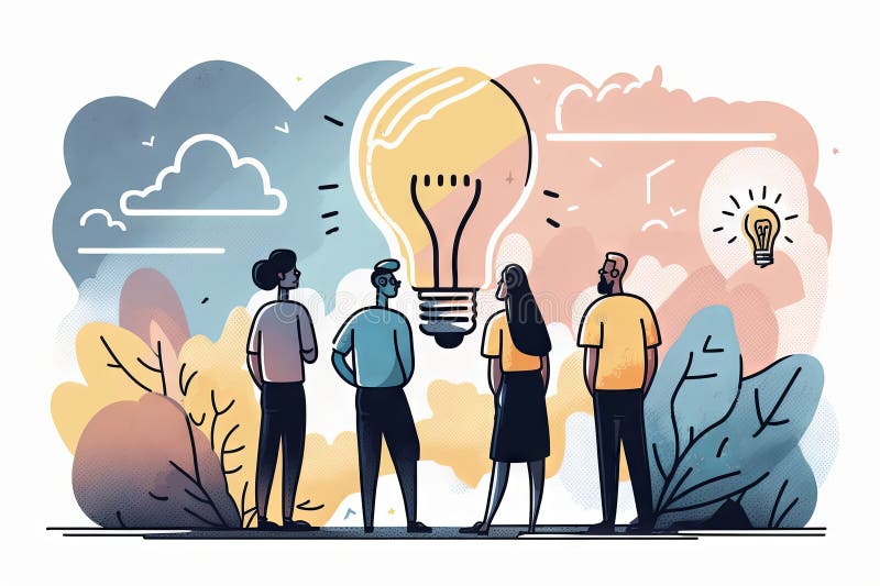 Business Illustration Small People Characters Develop Creative Business ...