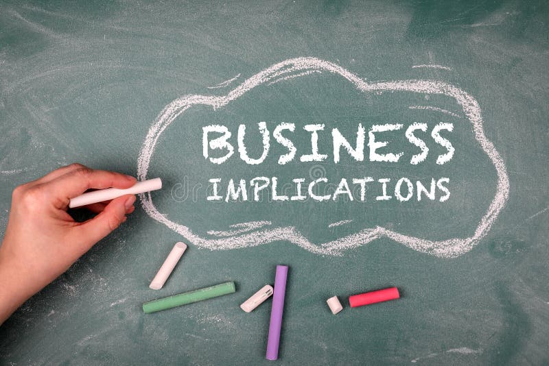 Business Implications. Cloud on a Green Chalkboard Stock Photo - Image ...