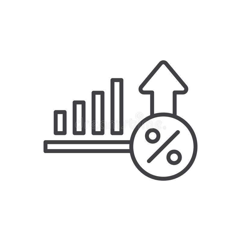 Business Increase Icon - Percentage Growth Icon Stock Vector ...