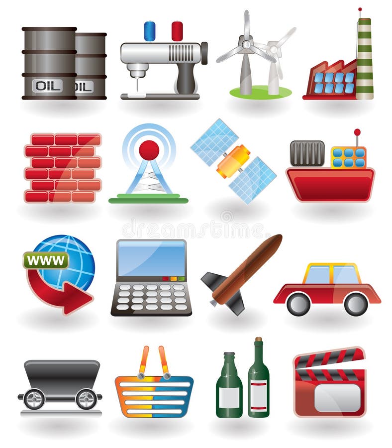 Business and Industry Icons Stock Vector - Illustration of icons ...