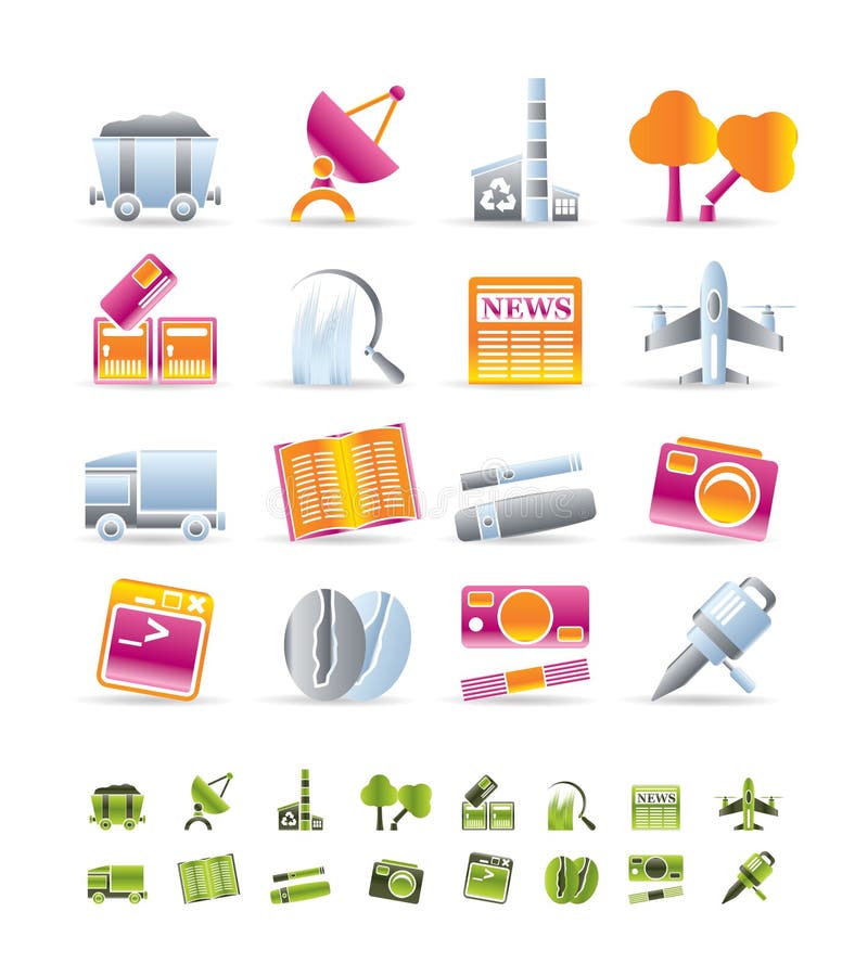 Business And Industry Icons Stock Vector - Illustration of clip, post ...
