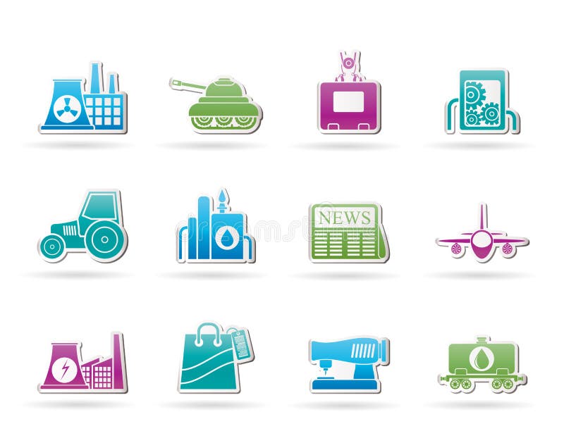 Business and Industry Icons Stock Vector - Illustration of icons ...