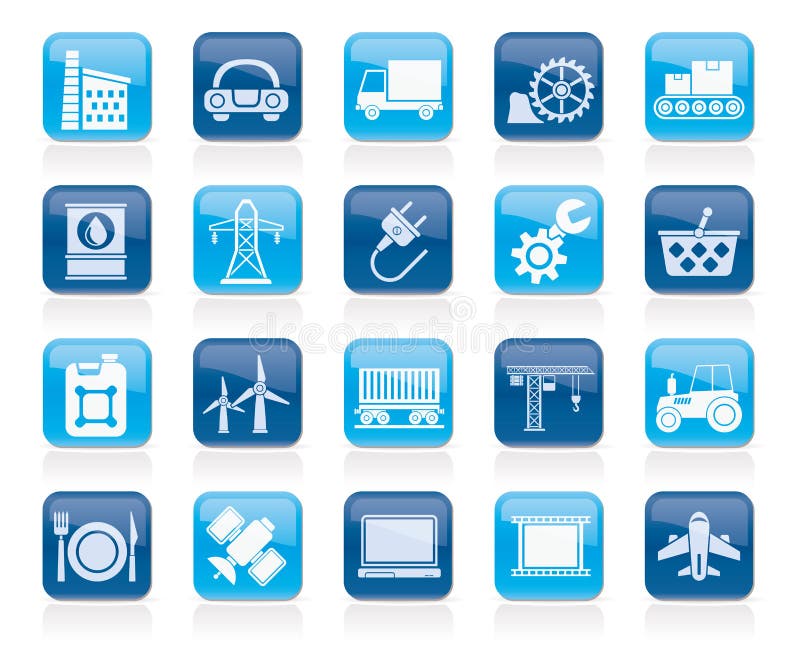 Powerhouse Icons Set Color Vector Stock Vector - Illustration of ...