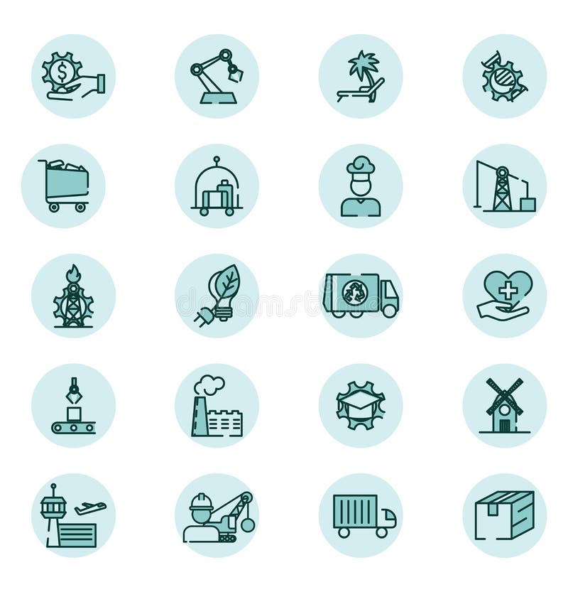 Business industry, icon stock vector. Illustration of drawing - 259398570