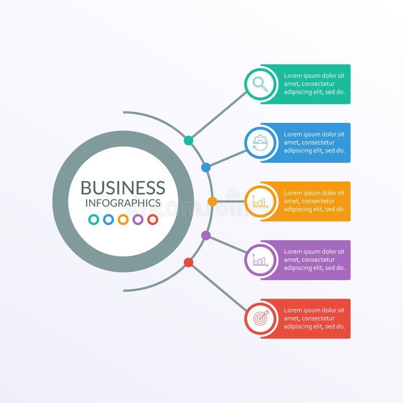 Infographic Template with 5 Steps Option or Levels. Business ...