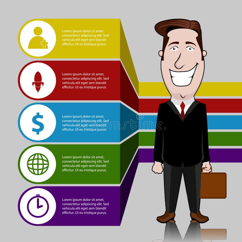 Businessman Infographic With Cartoon Businessman Stock Vector ... Businessman Infographic With Cartoon Businessman Stock Vector ...