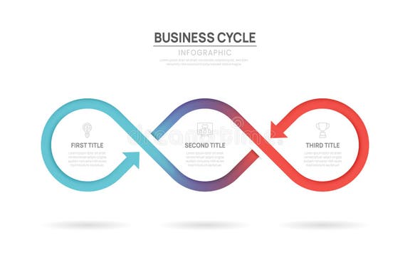 Business Infographic Chart Template. Arrow Loop Process 3 Steps Options Stock Vector ...