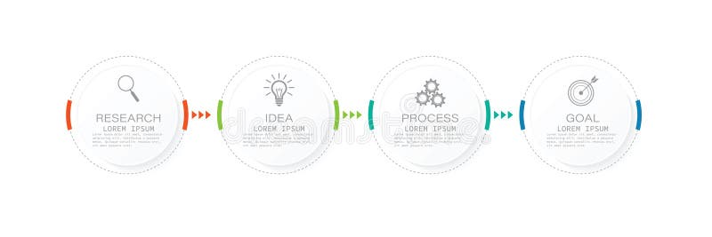 Business Infographic Circle Shape Four Option, Process or Step for ...