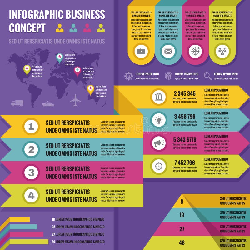 Big Set of Business Infographic Elements for Presentation, Brochure ...