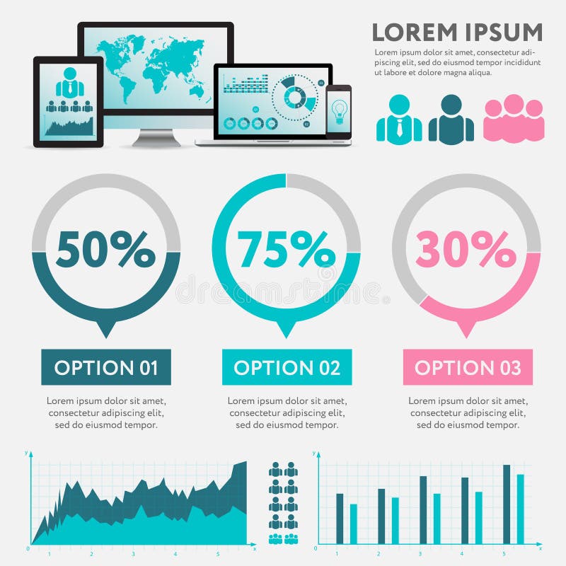 Business Infographic Concept - Set of Infographic Elements in Flat ...