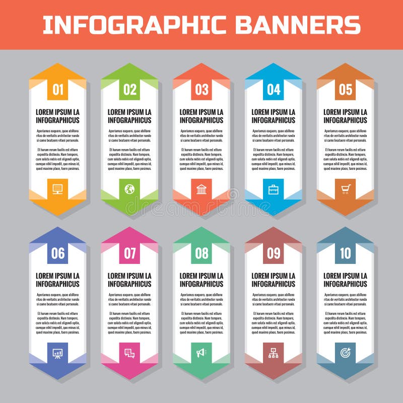 Business Infographic Concept - Vertical Colored Banners - Vector Layout ...