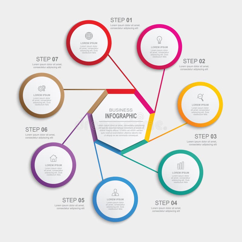 Business Infographic.Business Data Visualization. Diagram with Steps ...