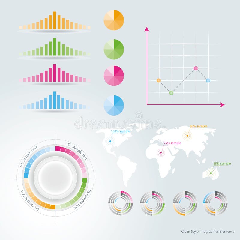 Business Infographic Design Elements on the Grey Stock Vector ...