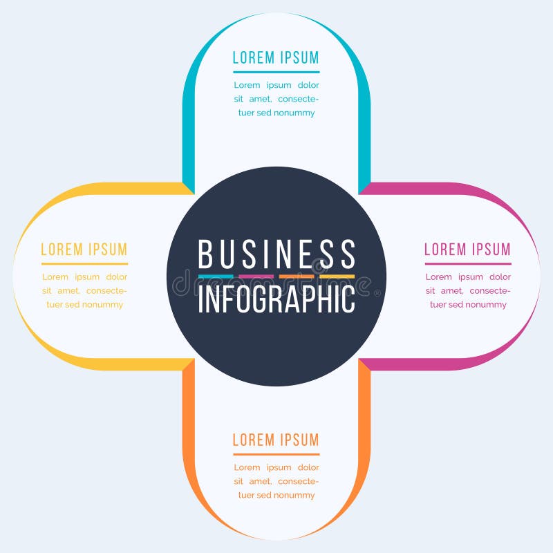 Infographic Design Four Options Information Stock Illustration - Illustration of line, diagram ...
