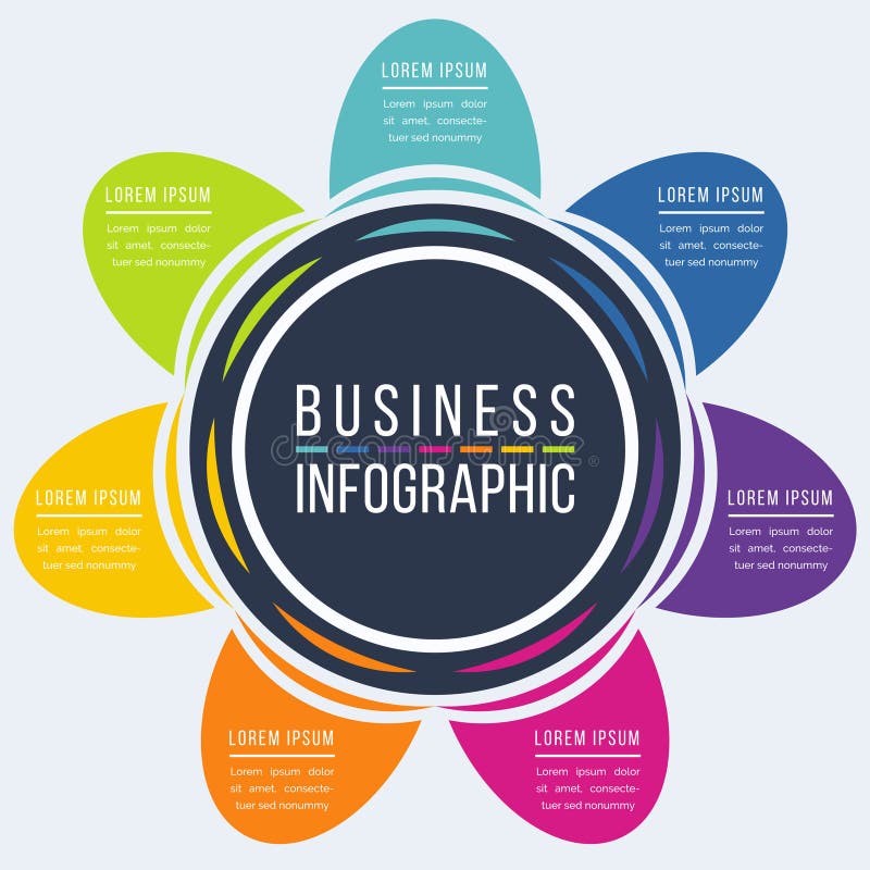 Business Infographic Design 7 Steps, Objects, Elements or Options ...