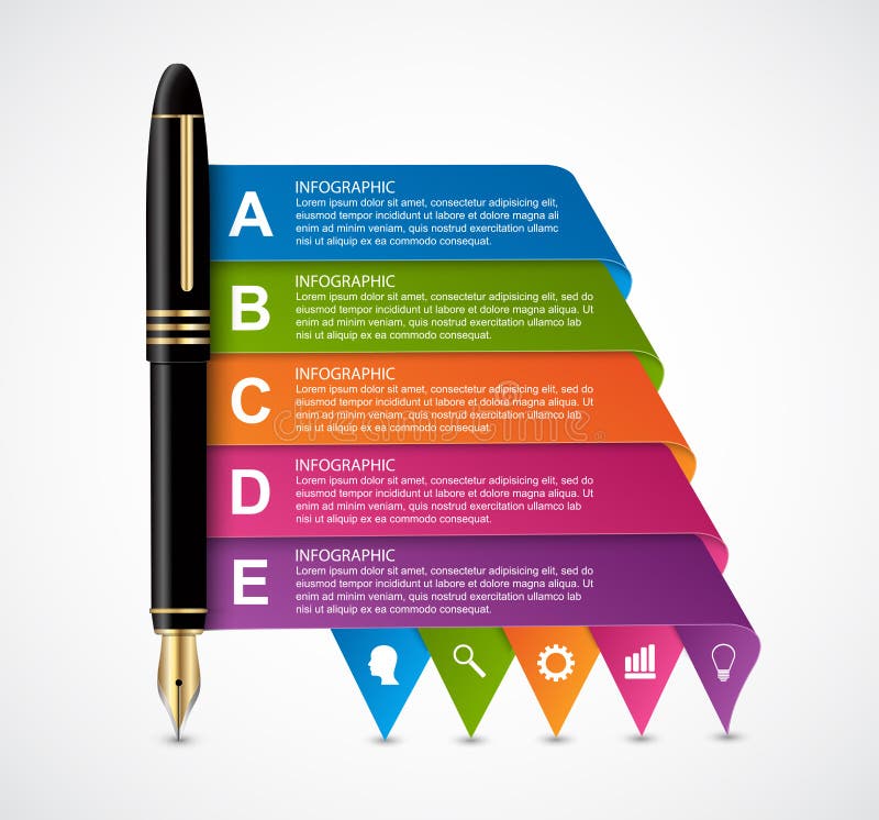 Template of Pens in Different Angles Realistic Vector Illustration ...