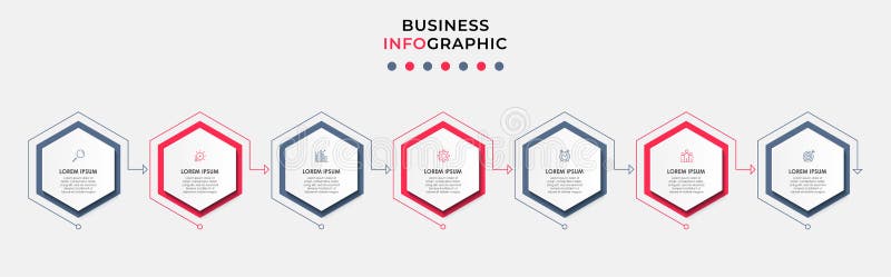 Business Infographic Design Template Vector with Icons and 7 Options or ...