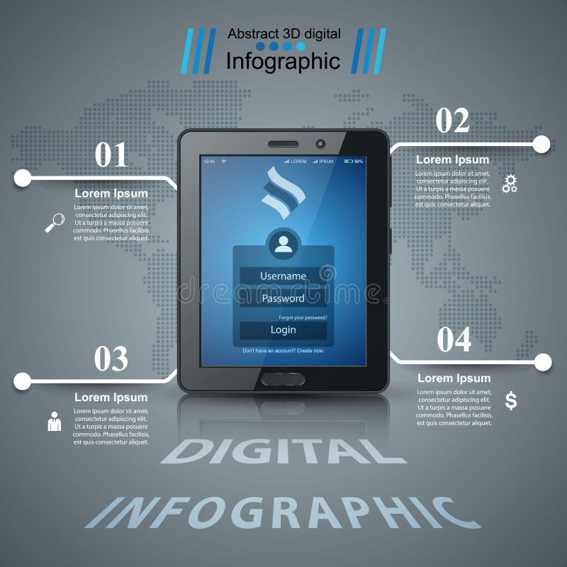 Business Infographic. Digital Tablet Icon Stock Vector - Illustration ...