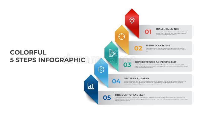 Business Infographic Element Template Vector with 5 Points of Steps ...