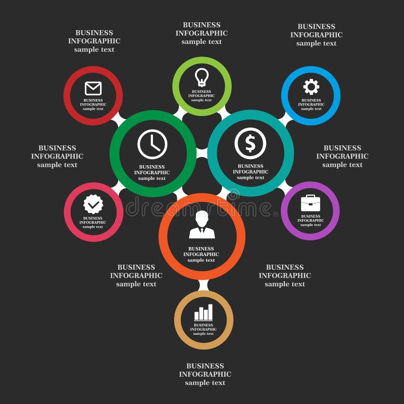 Business Infographic Elements, Pie Chart, Business Steps, Flat Design ...