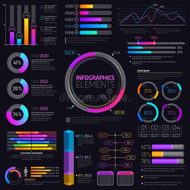Business Infographic Elements, Vector Info Charts Stock Vector ...
