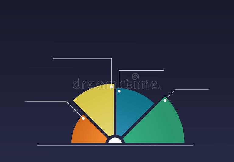 Business Infographic with Four Segmented Areas and Callouts for ...