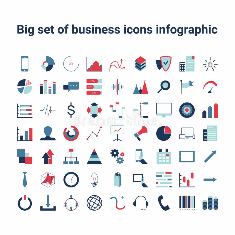 Business and Infographic Icon Set Stock Vector - Illustration of ...
