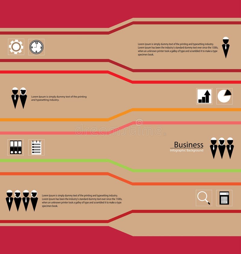 Business Infographic in Retro Style Stock Vector - Illustration of ...