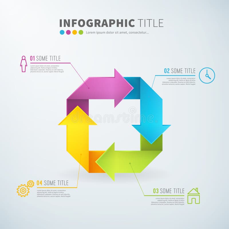 Business Infographic Rotate Arrow Chart Time Laps Stock Vector ...