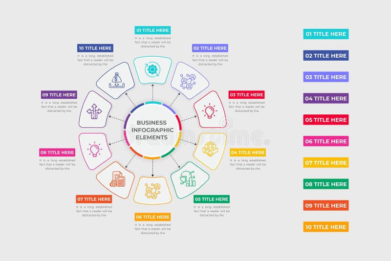 Business Infographic Round Flowchart and Step Classification Layout ...