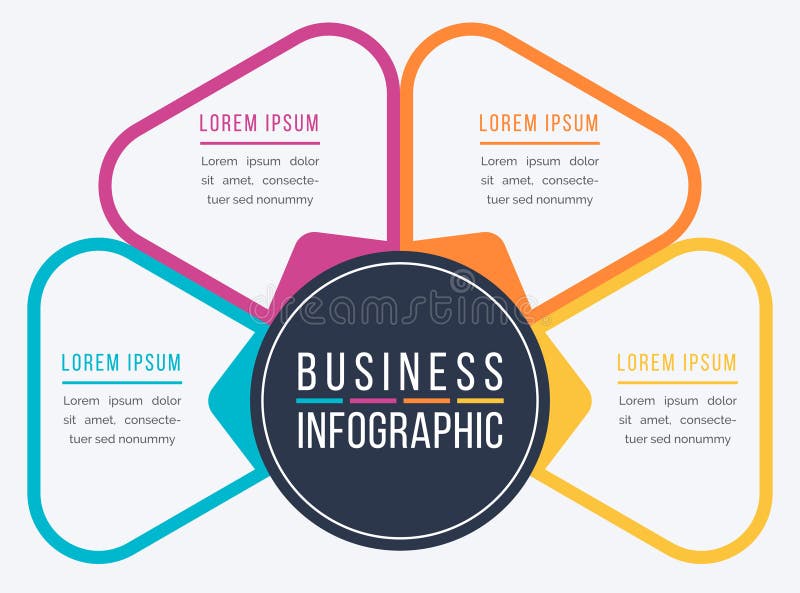 Business Infographic 4 Steps, Objects, Elements or Options Infographics ...