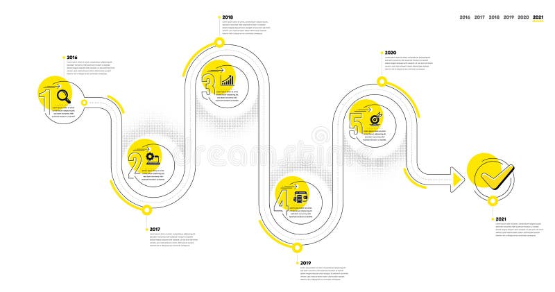 Business Infographic 5 Steps Timeline. Workflow Process with Research ...