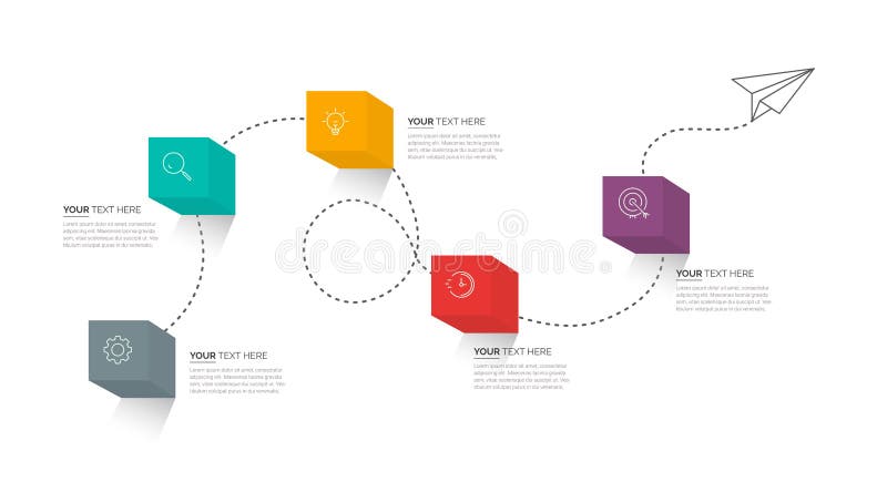 Business Infographic Template. Business Concept with 5 Options Stock ...