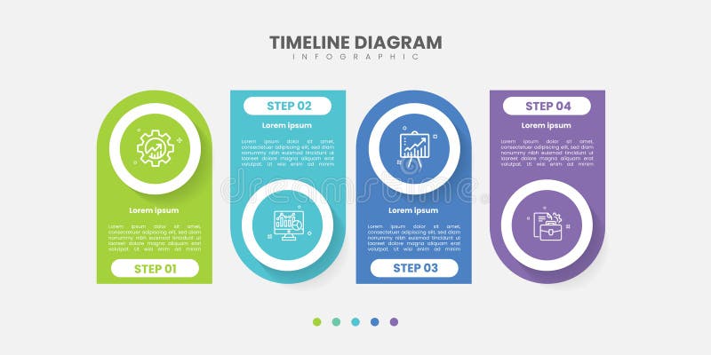 Business Infographic Template Design. 4 Options or Steps Timeline ...
