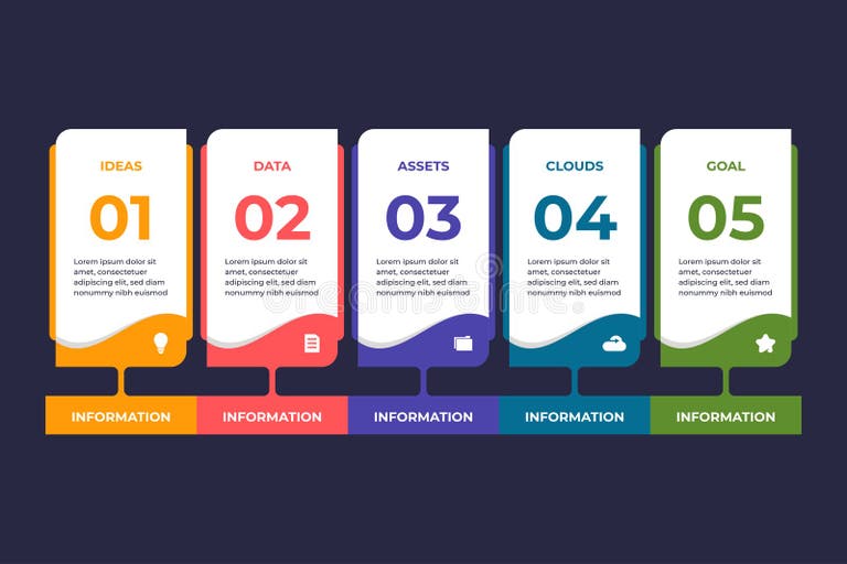 Business Infographic Template in Numerical Steps Stock Illustration ...