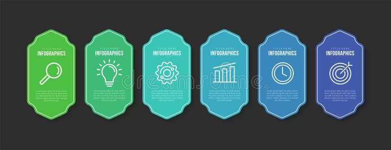 Business Infographic Template with 6 Options, Data Visualization ...