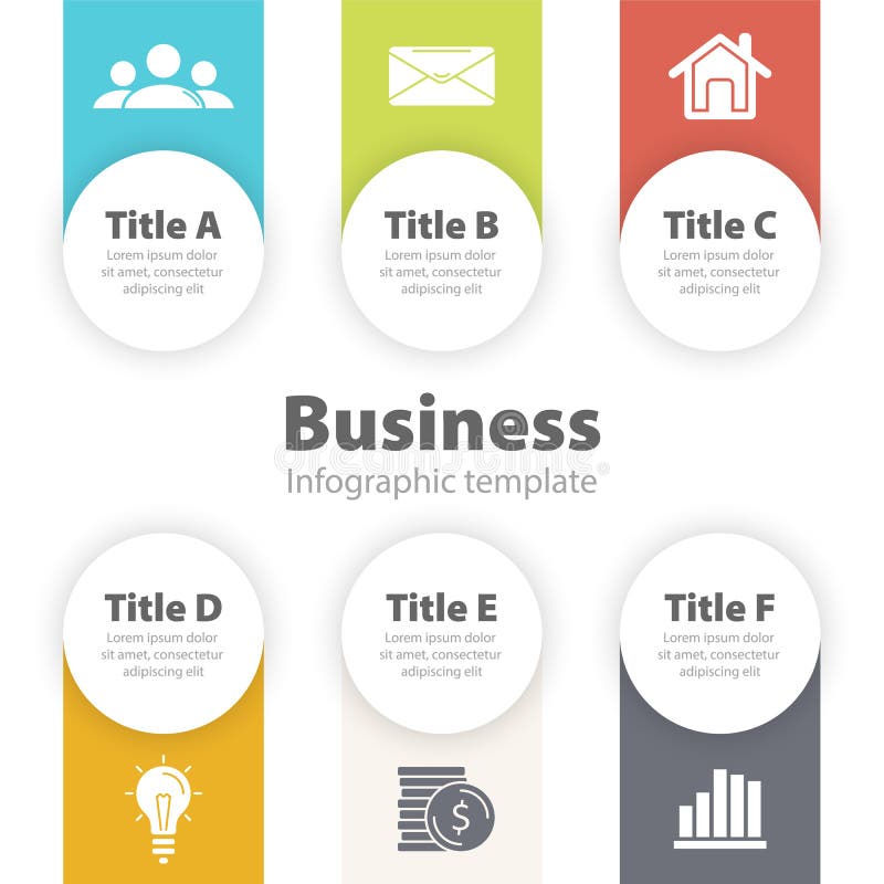 Business Infographic Template with 6 Options, Parts or Steps. Stock ...