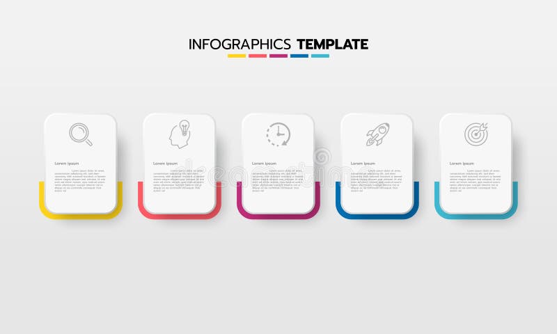 Business Infographic Template Process with Simple Geometry Square ...