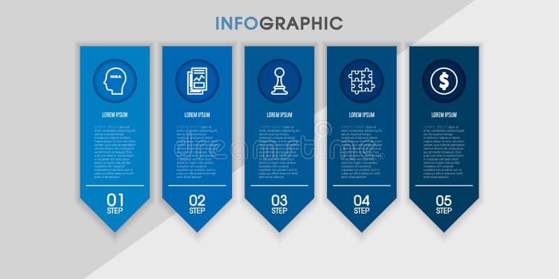Business Infographic Template. Timeline with 5 Steps, Labels Stock ...