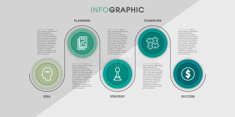 Business Infographic Template. Timeline with 5 Steps, Labels Stock ...