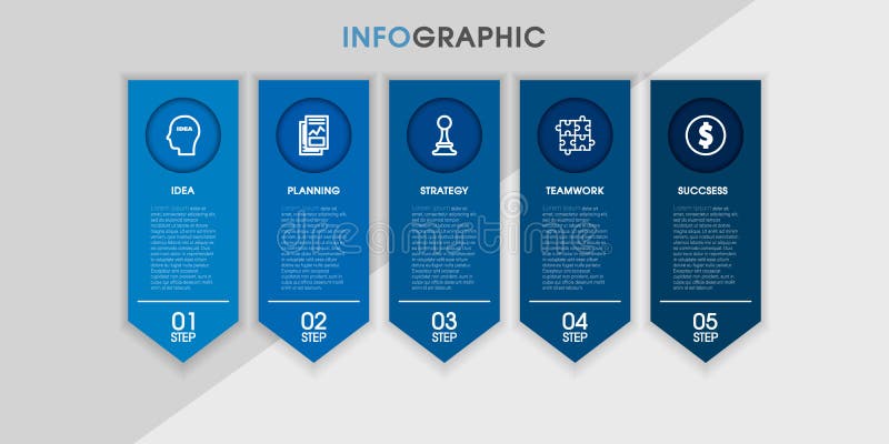 Business Infographic Template. Timeline with 5 Steps, Labels Stock ...