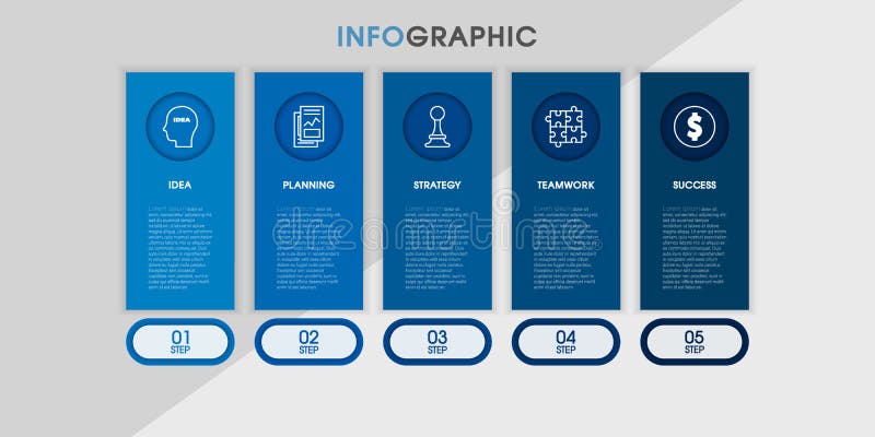 Business Infographic Template. Timeline with 5 Steps, Labels Stock ...