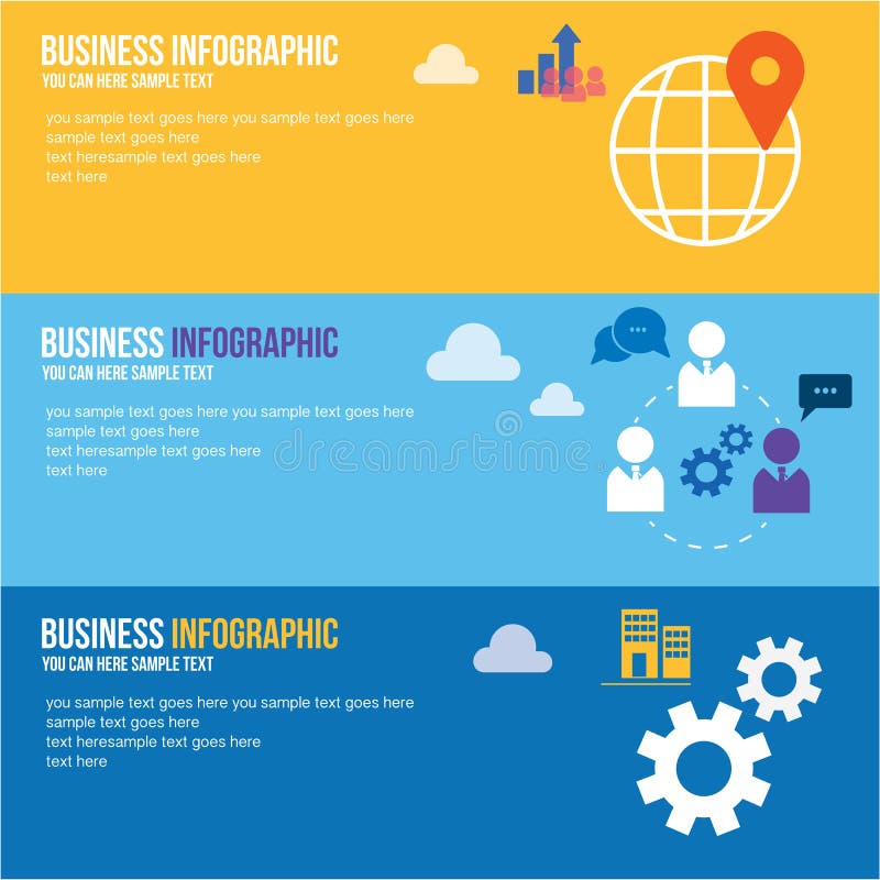 Business Infographic Theme Set Stock Illustration - Illustration of ...